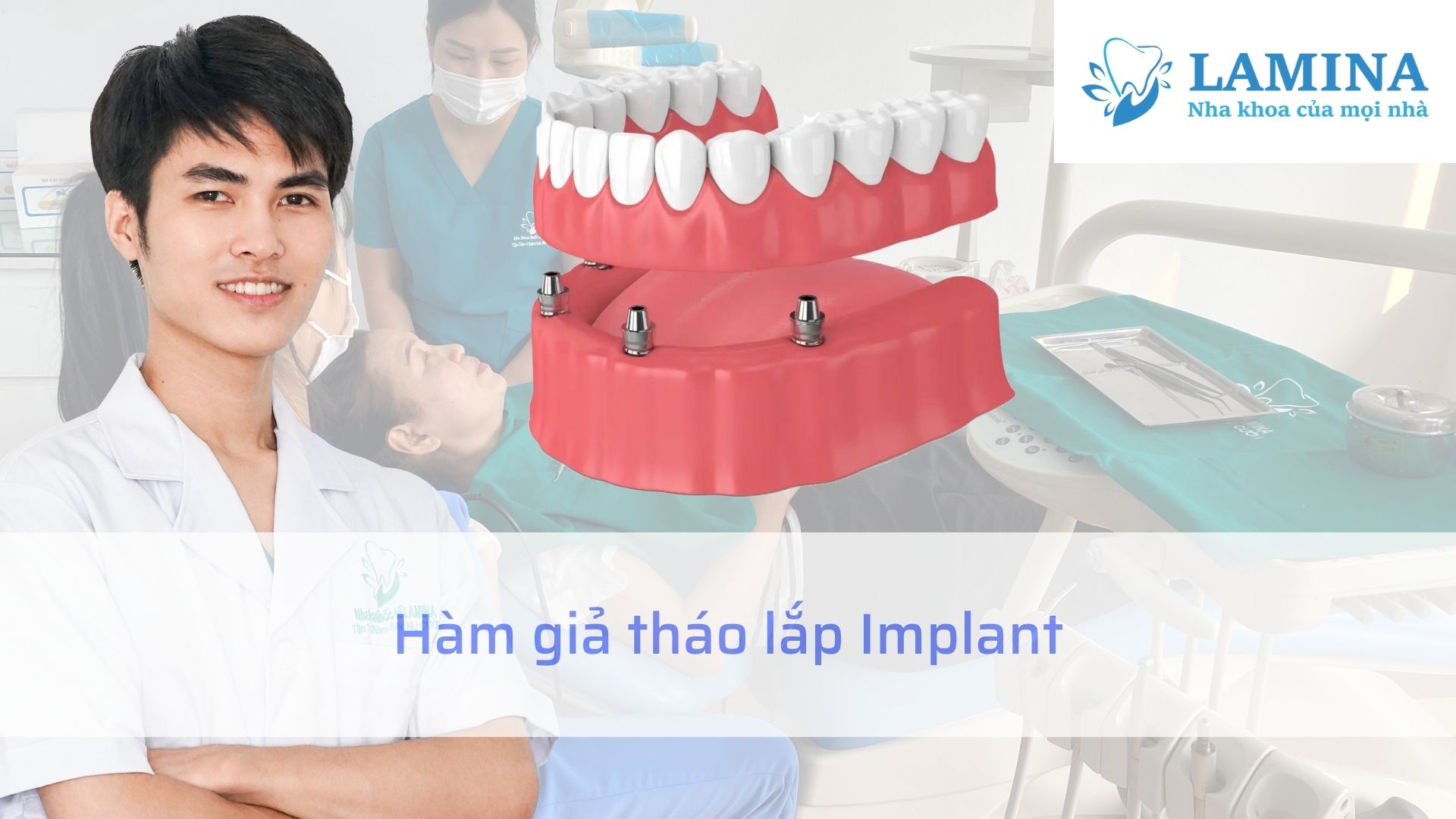Hàm giá tháo lắp Implant - Phục hình răng bị mất chân Implant